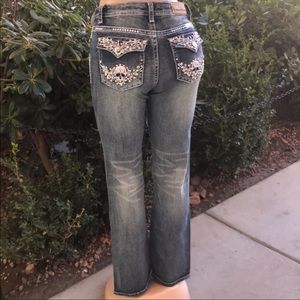 Platinum Plush | Jeans | Ladies Rhinestone Pocket Skull Bootcut Denim ...